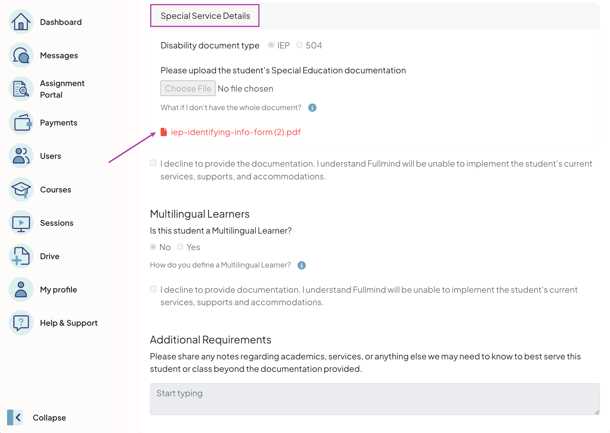 Educator: How to Access a Student IEP/504 Doc – Fullmind Support