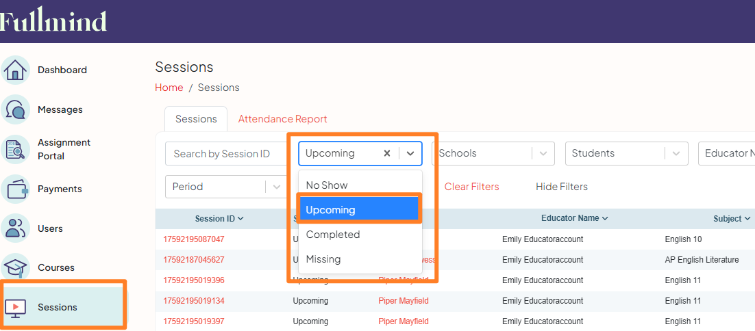 Educator: How to Submit and Accept a Fullmind Coverage Request for a Session – Fullmind Support