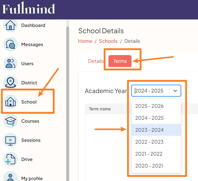 How to Set Up Academic School Years and Term Dates – Fullmind Support