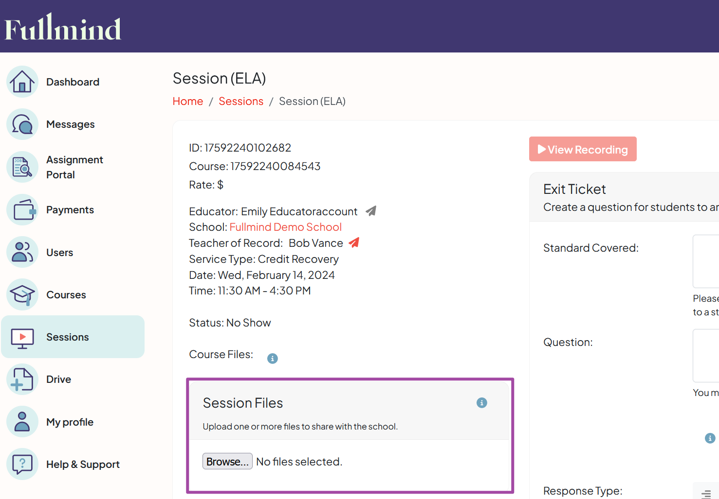 Educator: How to Upload Session Files – Fullmind Support