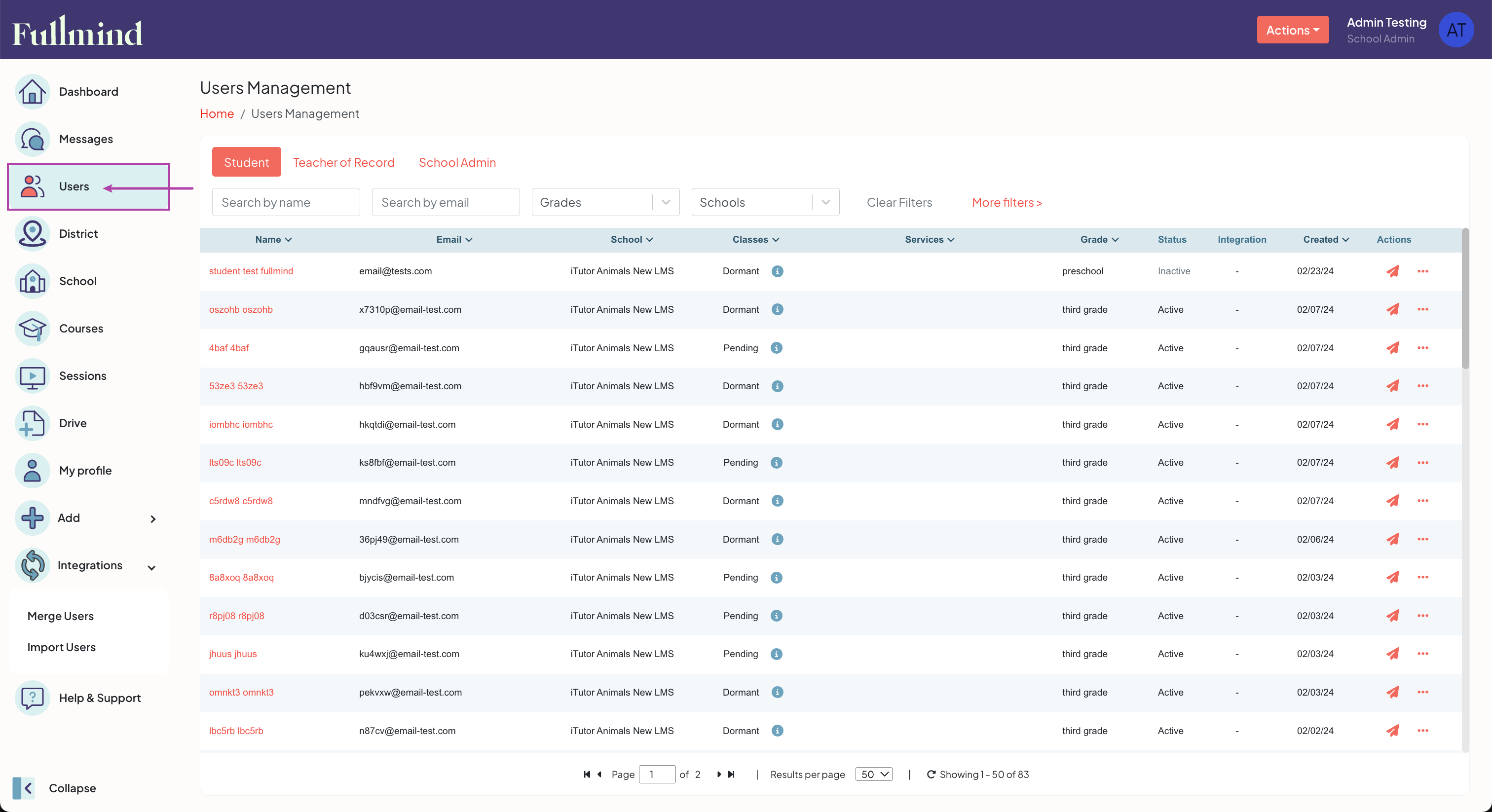 LMS Integration Guide – Fullmind Support