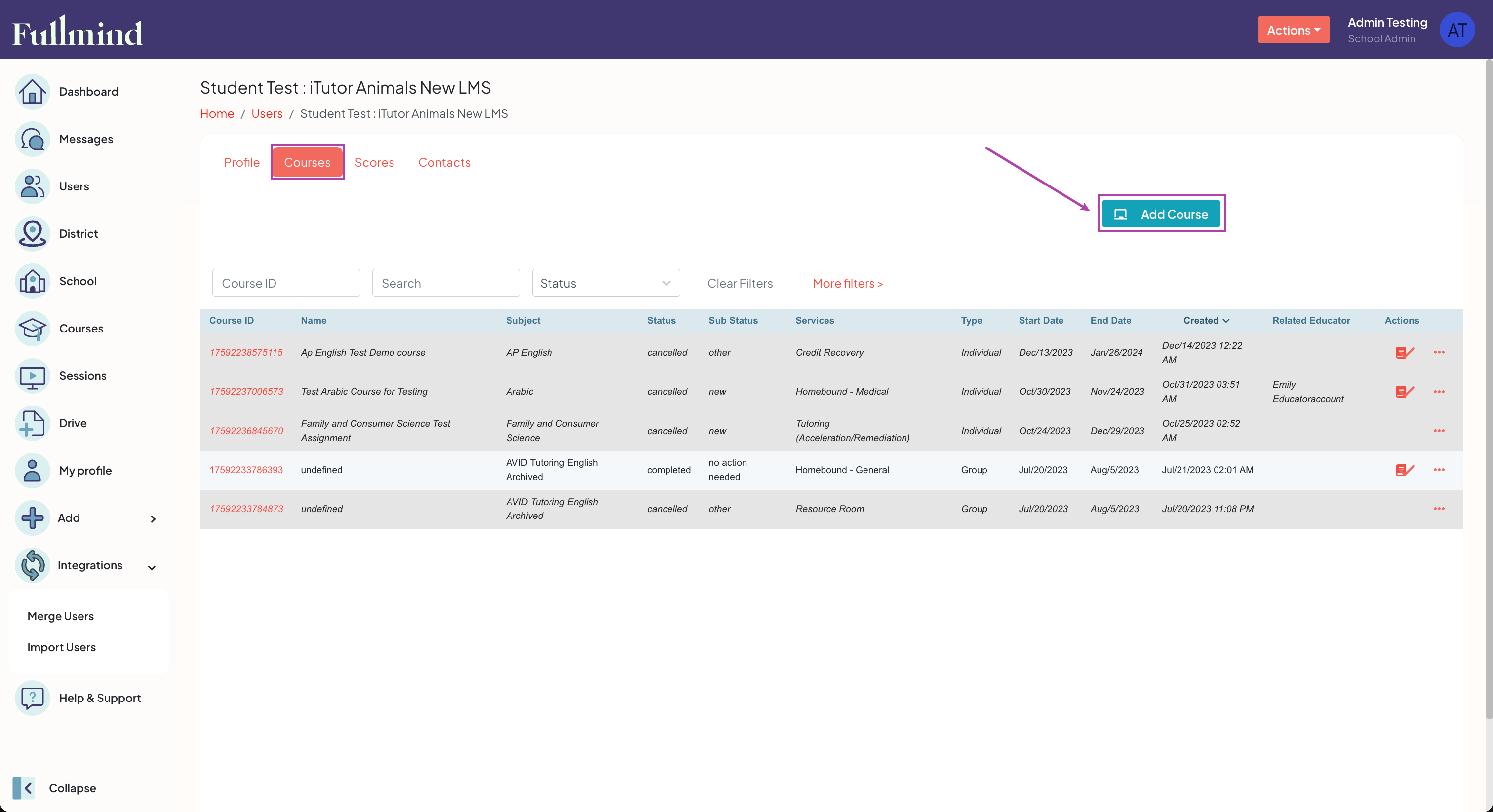 How to Enroll Integration Students into a 1:1 Course – Fullmind Support