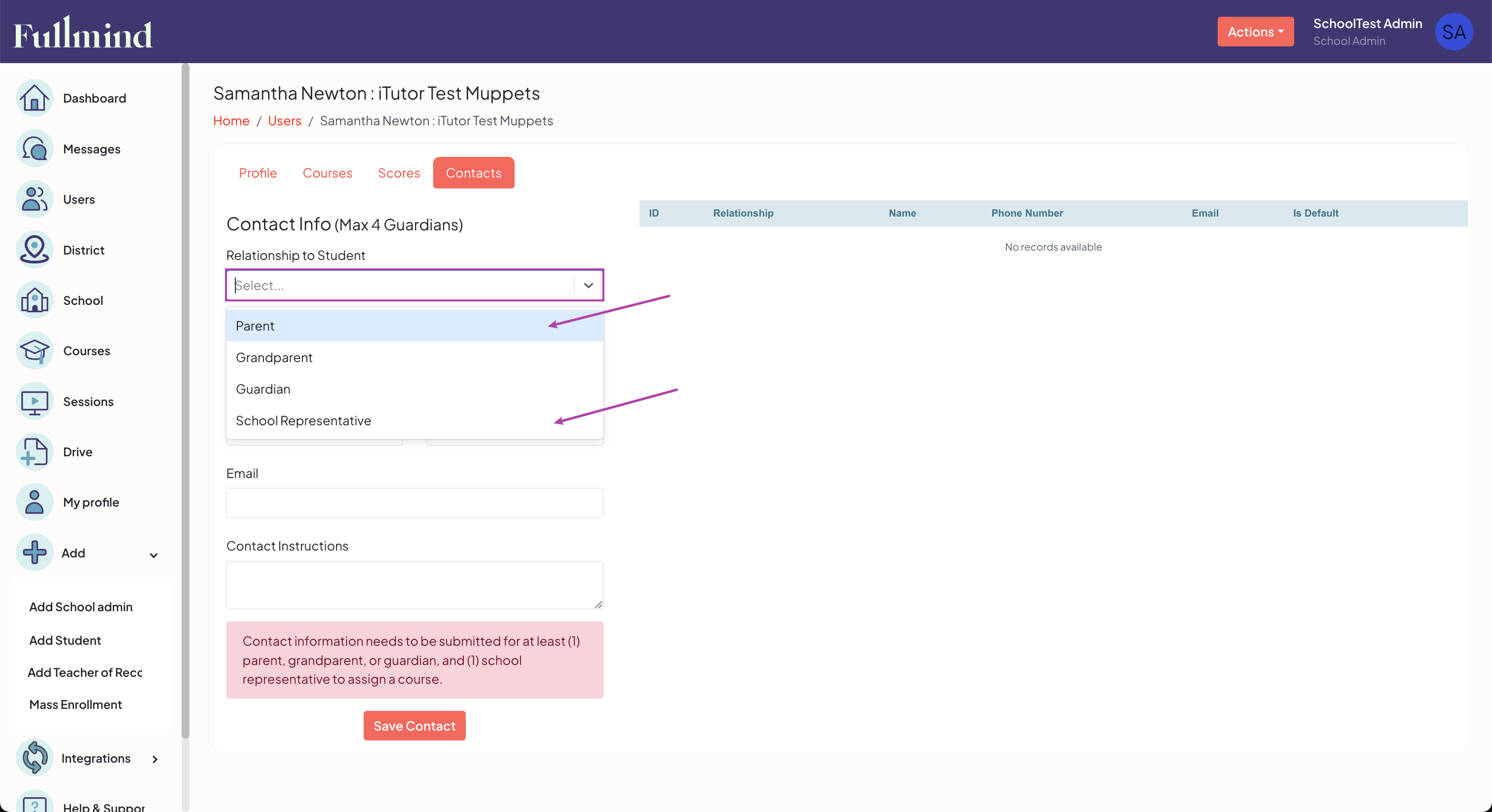 How to Create a Student – Fullmind Support
