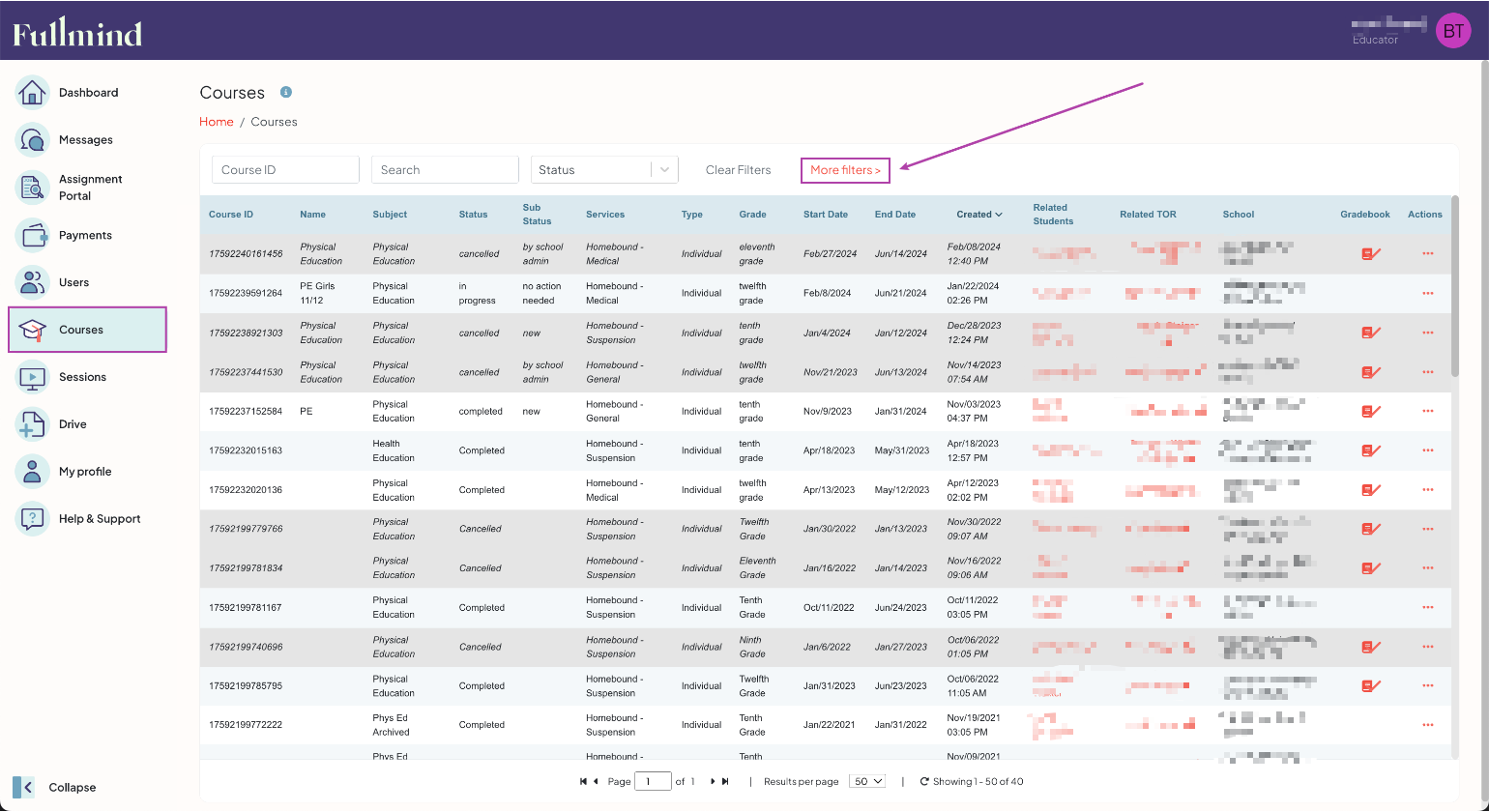 Educator: How to Send Messages and Attachments to TORs – Fullmind Support