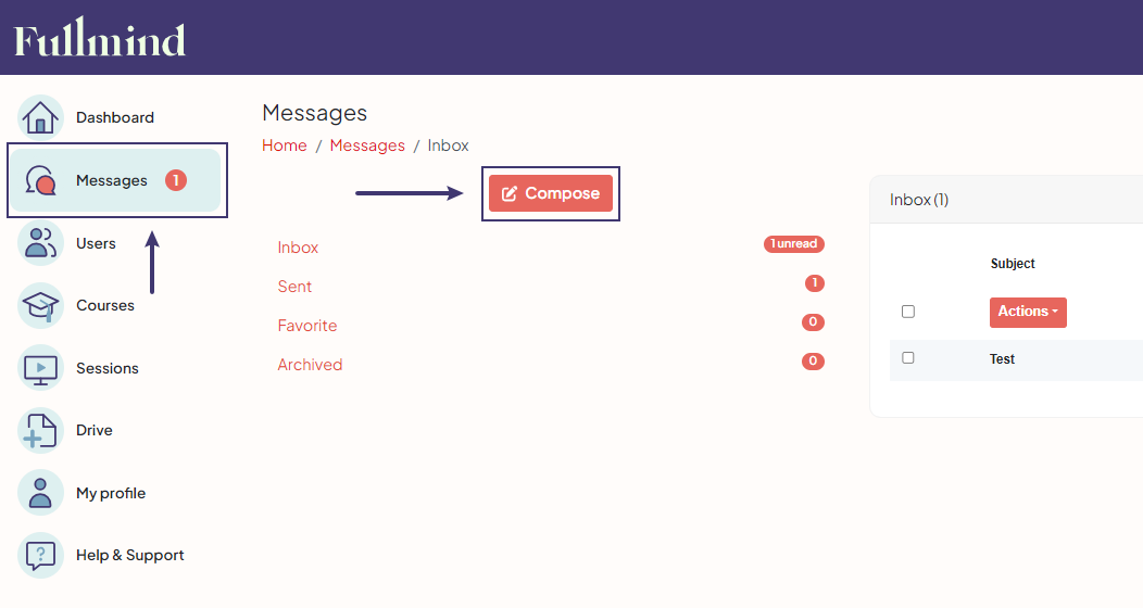Student: How To Use the Fullmind Messaging System? – Fullmind Support