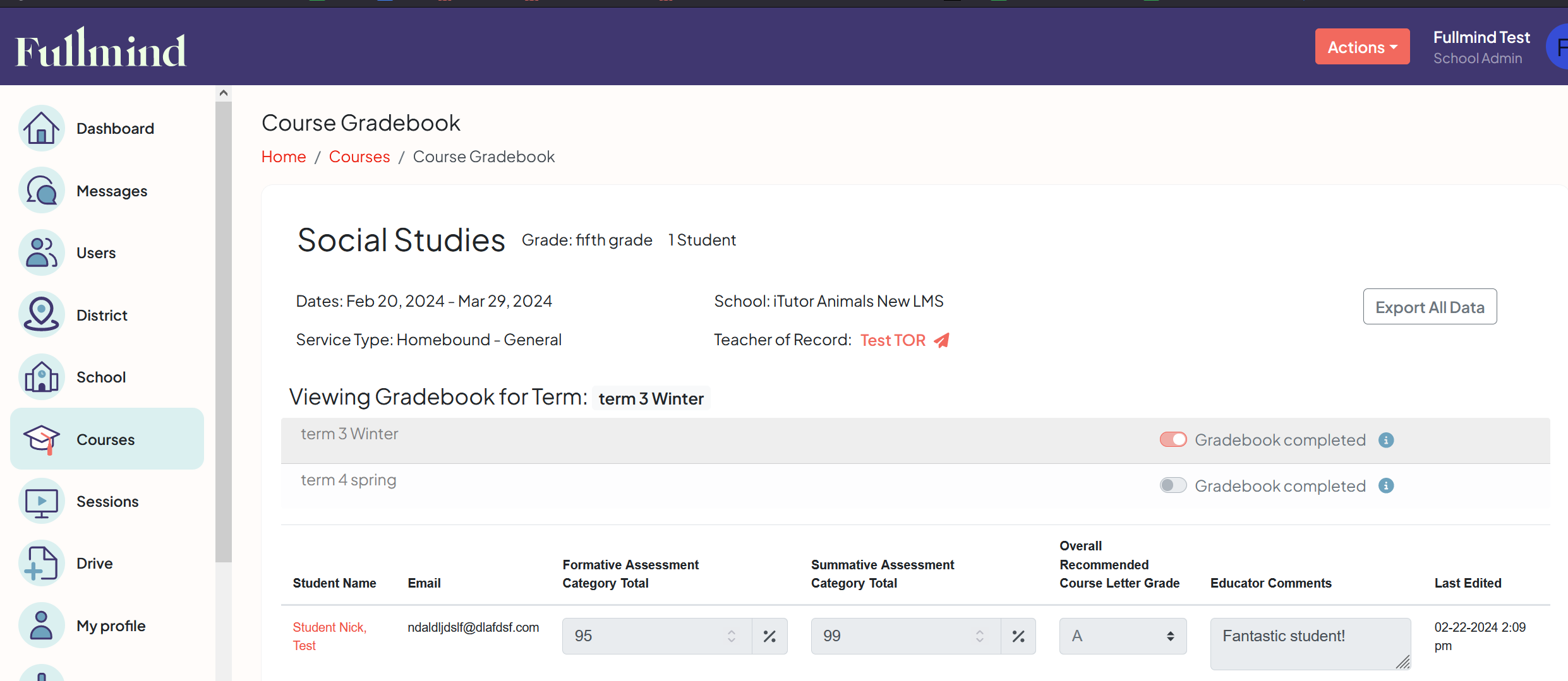 School Admin: User Guide – Fullmind Support