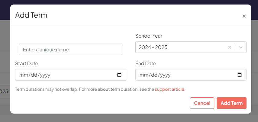 How to Set Up Academic School Years and Term Dates – Fullmind Support
