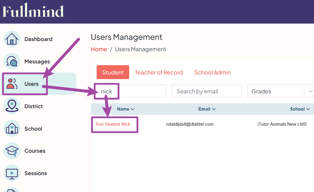 How to Obtain an Individual Student's Grades – Fullmind Support