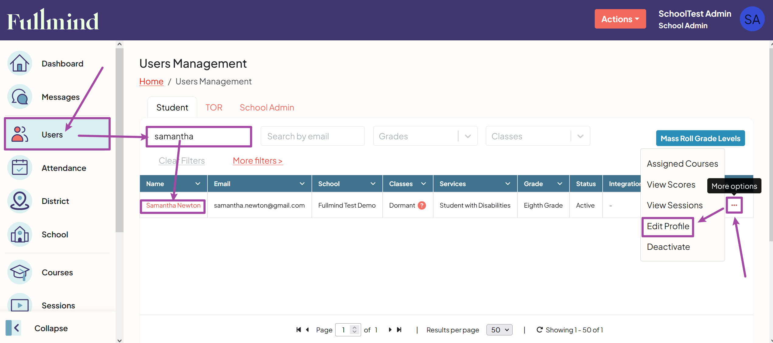 School Admin: User Guide – Fullmind Support