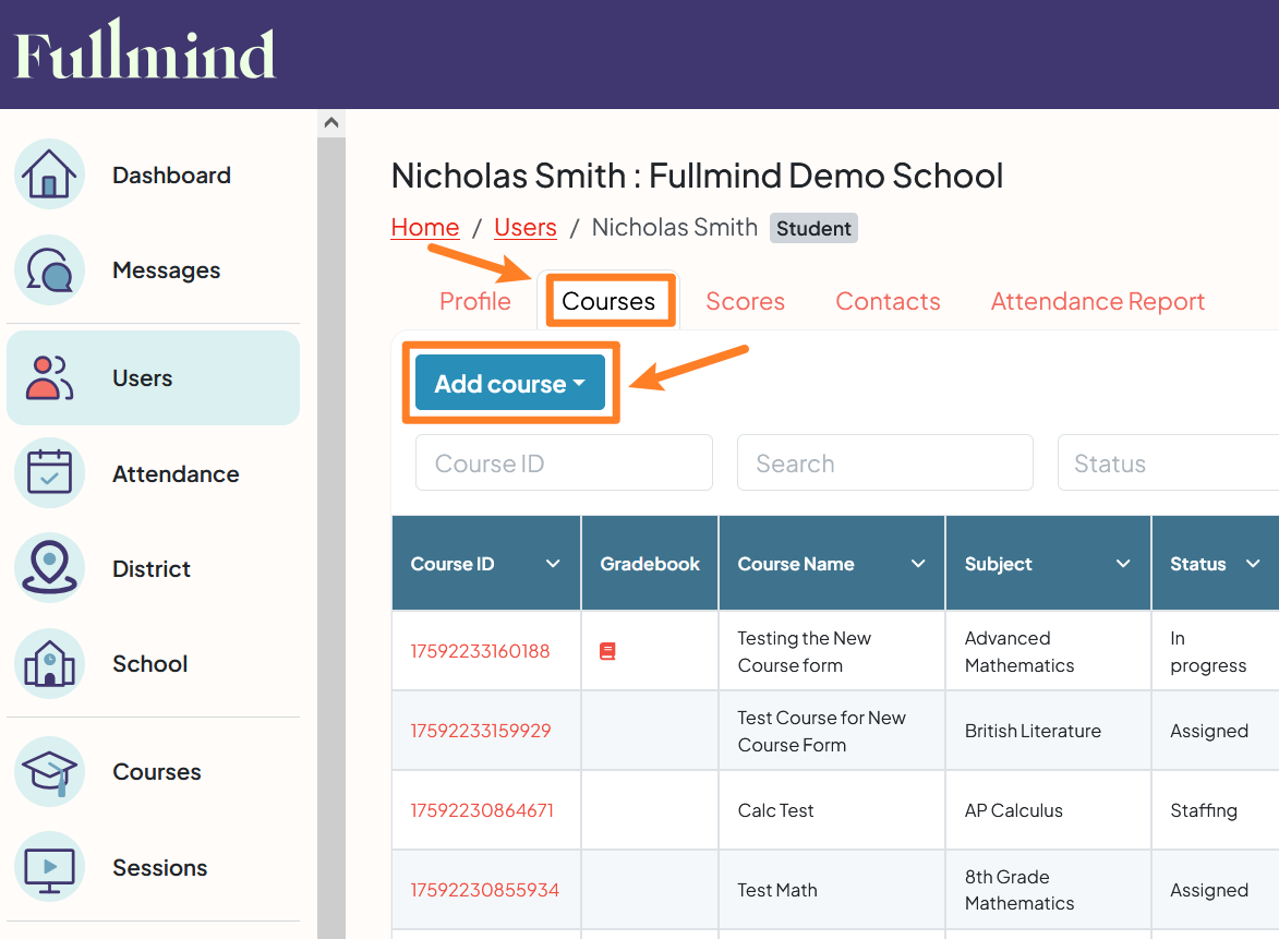 School Admin: User Guide – Fullmind Support