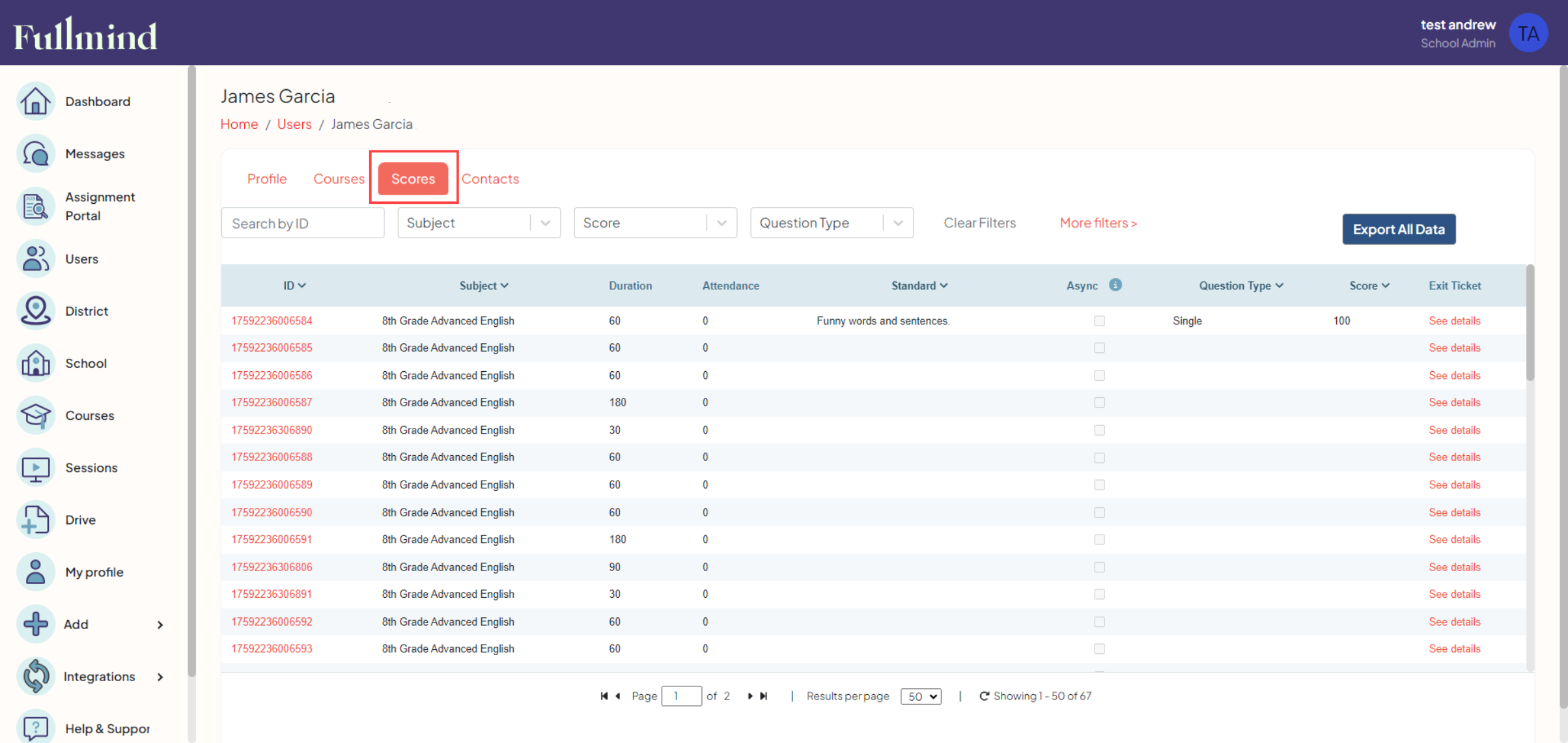 School Admin: User Guide – Fullmind Support