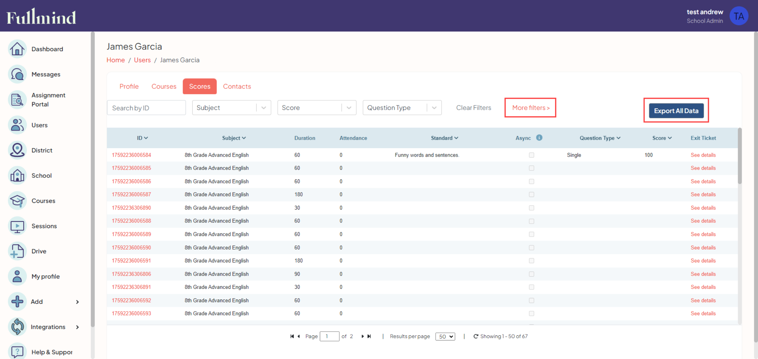 School Admin: User Guide – Fullmind Support